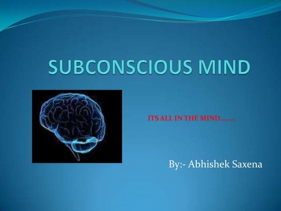 Subconscious vs conscious | PPTX