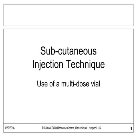 Subcutaneous Injection Technique | PPTX | Skin and Dermatology ...