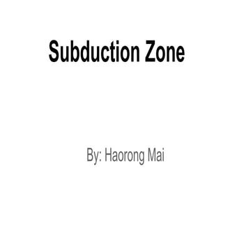 Subduction zone | PPTX