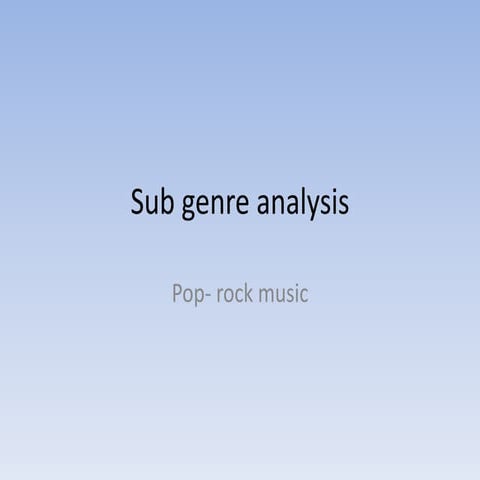 Sub genre analysis | PPT