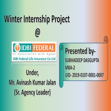 PPT on IDBI Federal Life Insurance Co. Ltd. | PPTX