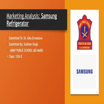 Marketing class 12 samsung refrigerator 🙂 | PPT