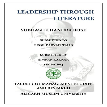 leadership lessons from Subhash chandra bose | PDF