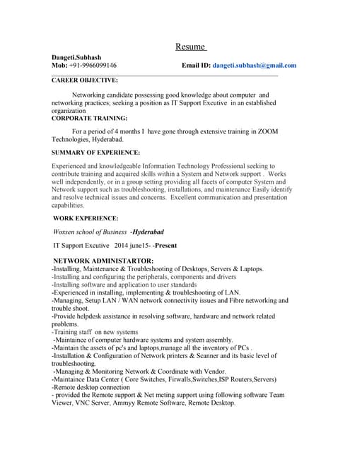 Subhash resume | PDF