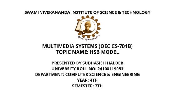 HSI MODEL IN COLOR IMAGE PROCESSING | PPTX
