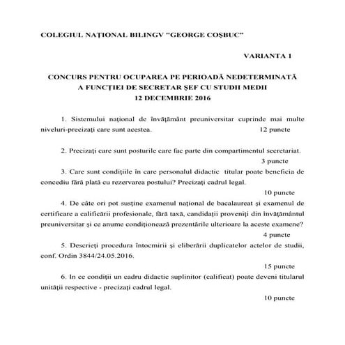 Subiect concurs | PDF