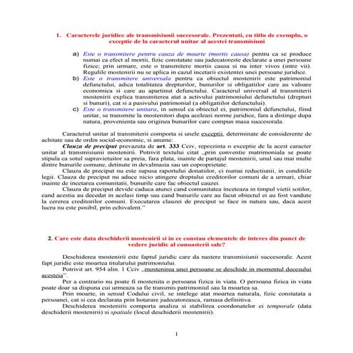Subiecte examen-dr-civil-succesiuni sinteza | PDF