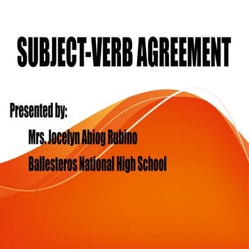 Subject verb agreement | PPTX