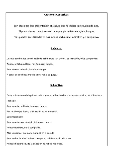 Oraciones concesivas i | PDF
