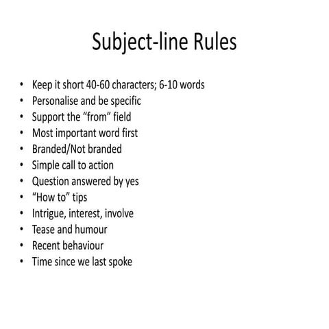Subject line best practice | PPT