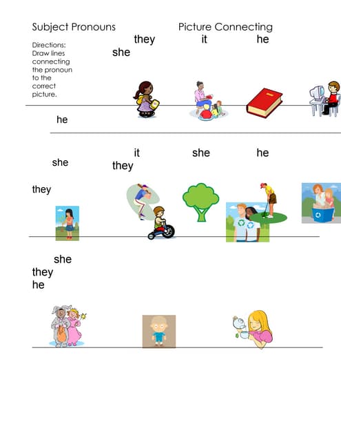 Subject Pronouns Worksheet For Grade 1
