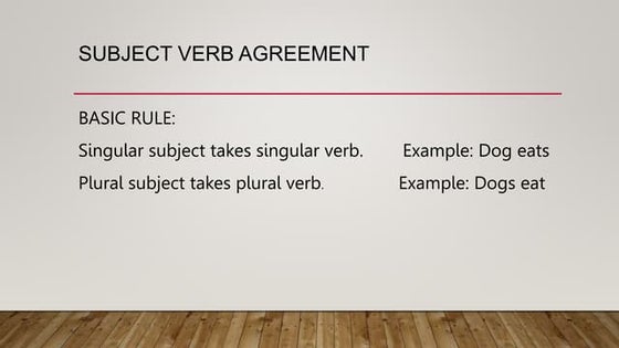 Subject verb agreement | PPTX