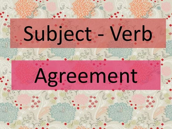 Subject Verb Agreement (SVA) | PPT