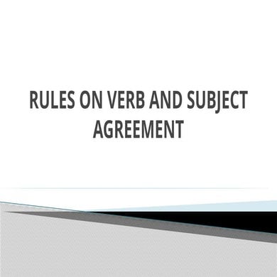 Subject Verb Agreement (Grade 7 English) | PPTX