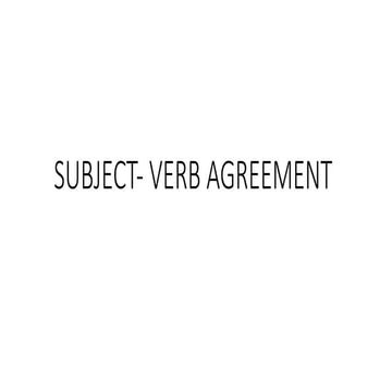 English for Grade 5- SUBJECT- VERB AGREEMENT | PPTX