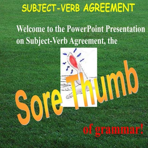 Subject verb agreement -- grammarccc | PPT
