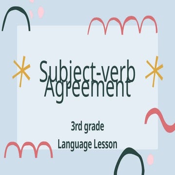 Subject-Verb Agreement Educational Presentation in Colorful Playful ...