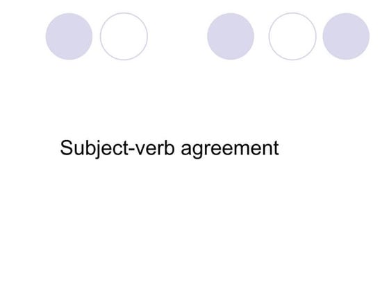subject verb agreement for students in Major in English | PPT