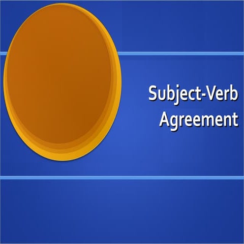 Subject-Verb agreement In English Grade 9 | PPT
