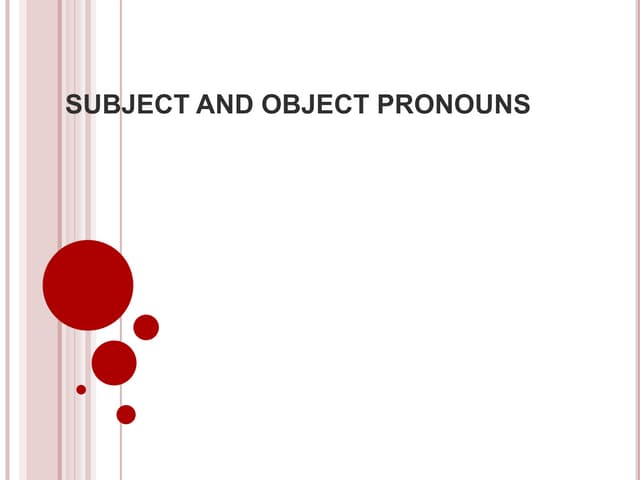Subject object-pronouns | DOC