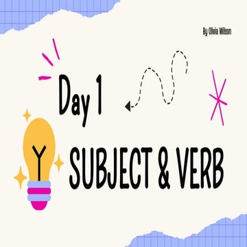 English Learning Material: Subject and Verbs | PDF