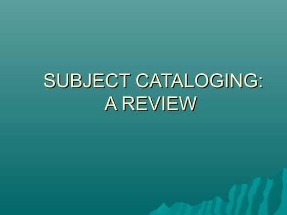 8 Areas of Cataloguing | PPTX | Publishing Industry | Industries