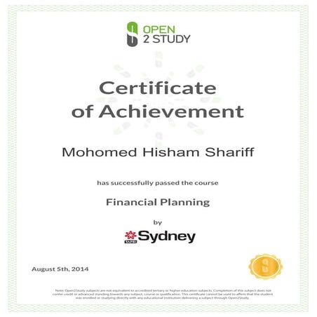 Subject certificate 06_august_2014 | PDF