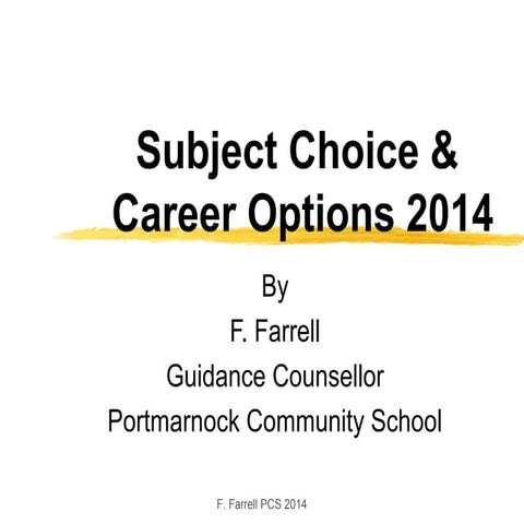 Subject choice 2014 Portmarnock C.S. | PPT