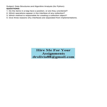 Subject Data Structures and Algorithm Analysis for Python.pdf