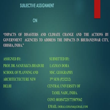 Subjective Assignment on Impacts of Disaster Management on city.pptx