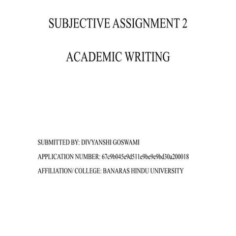 Subjective assignment 2 aw | PPT