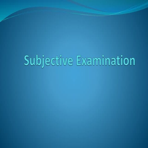 Subjective examination | PPTX