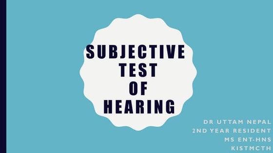 Speech audiometry & masking | PPTX