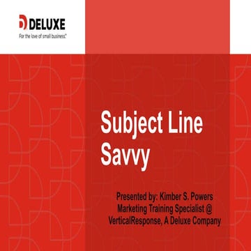Email Marketing: Subject Line Savvy | PPTX