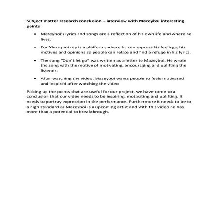 Subject matter research conclusion | PDF