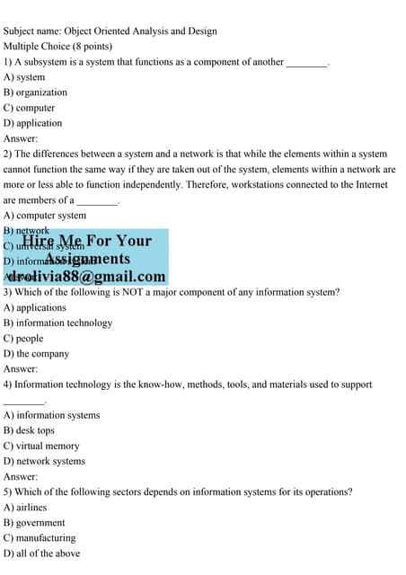 Sad sample paper - mcq answers | PDF