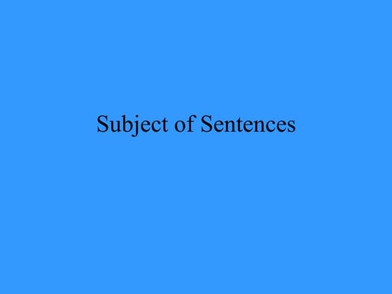 Basic sentence structure | PPT