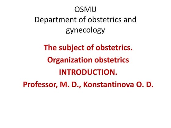 Obstetrics and gynaecology | PPTX | Pregnancy | Reproductive Health