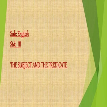 subject and predicate standard two eng.ppt