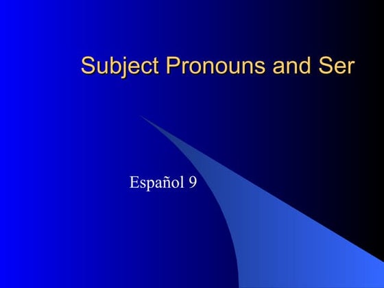 Subject Pronouns | PPT