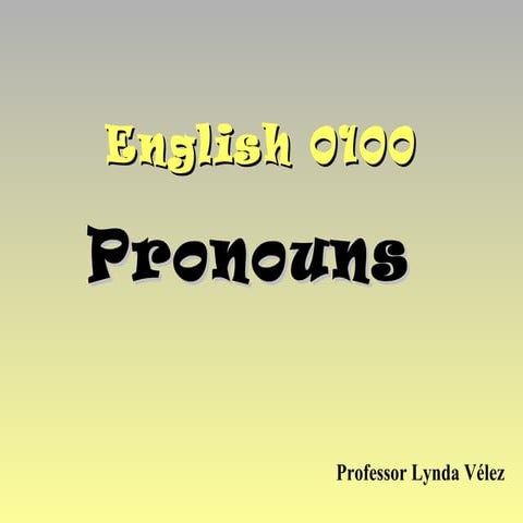 Subject pronouns | PPT
