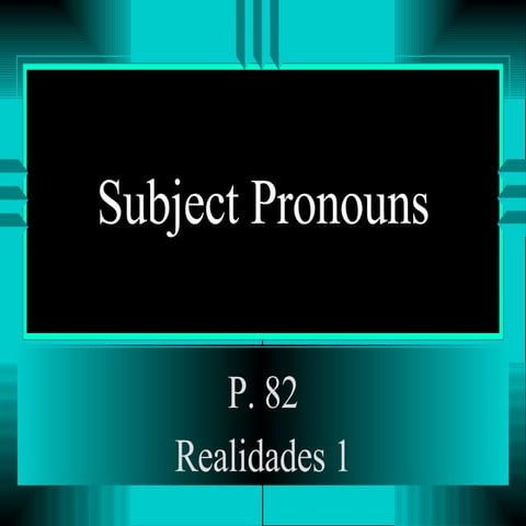 Subject Pronouns | PPT