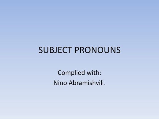 Demonstrative pronouns | PPTX
