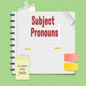 Subject pronouns | PPTX