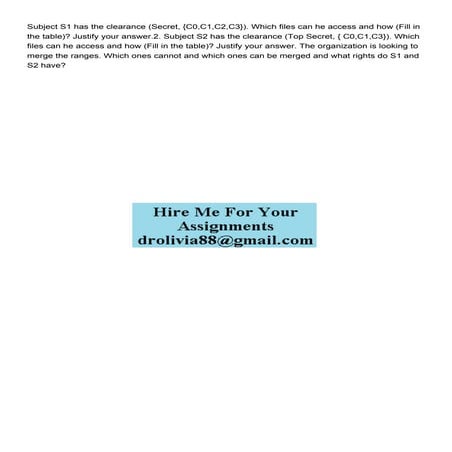 Subject S1 has the clearance Secret C0C1C2C3 Which .pdf