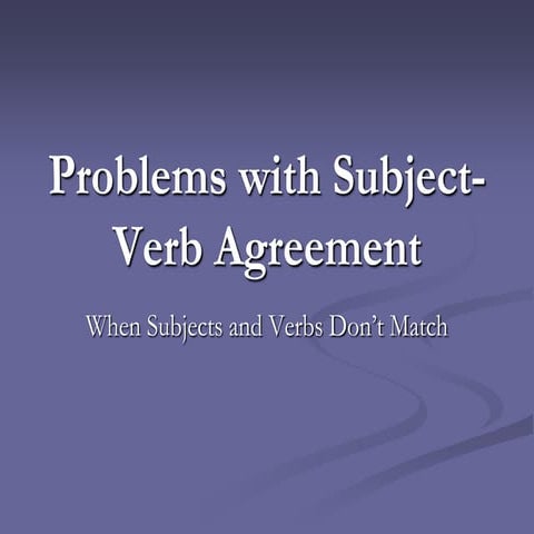 Subject verb agreement | PPTX