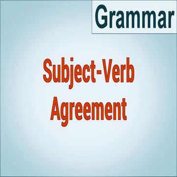 Subject verb agreement | PPTX
