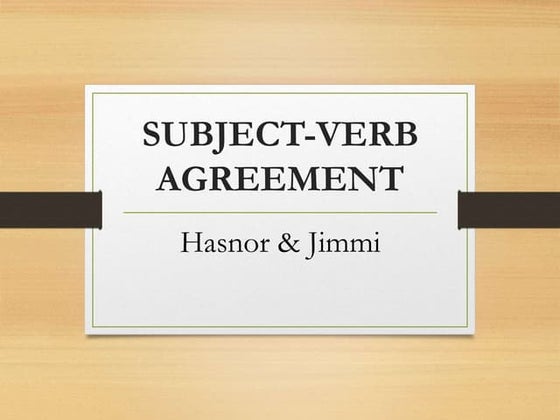 Subject verb Agreement presentation for Students | PPT | Desserts and ...