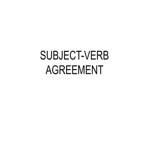 Subject Verb Agreement.pptx for class 6,7,8,9 | PPTX