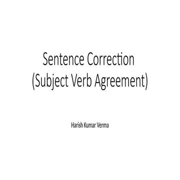 Subject verb agreement | PPTX